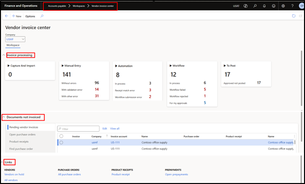 New vendor invoice center in D365 - Brightpoint Infotech